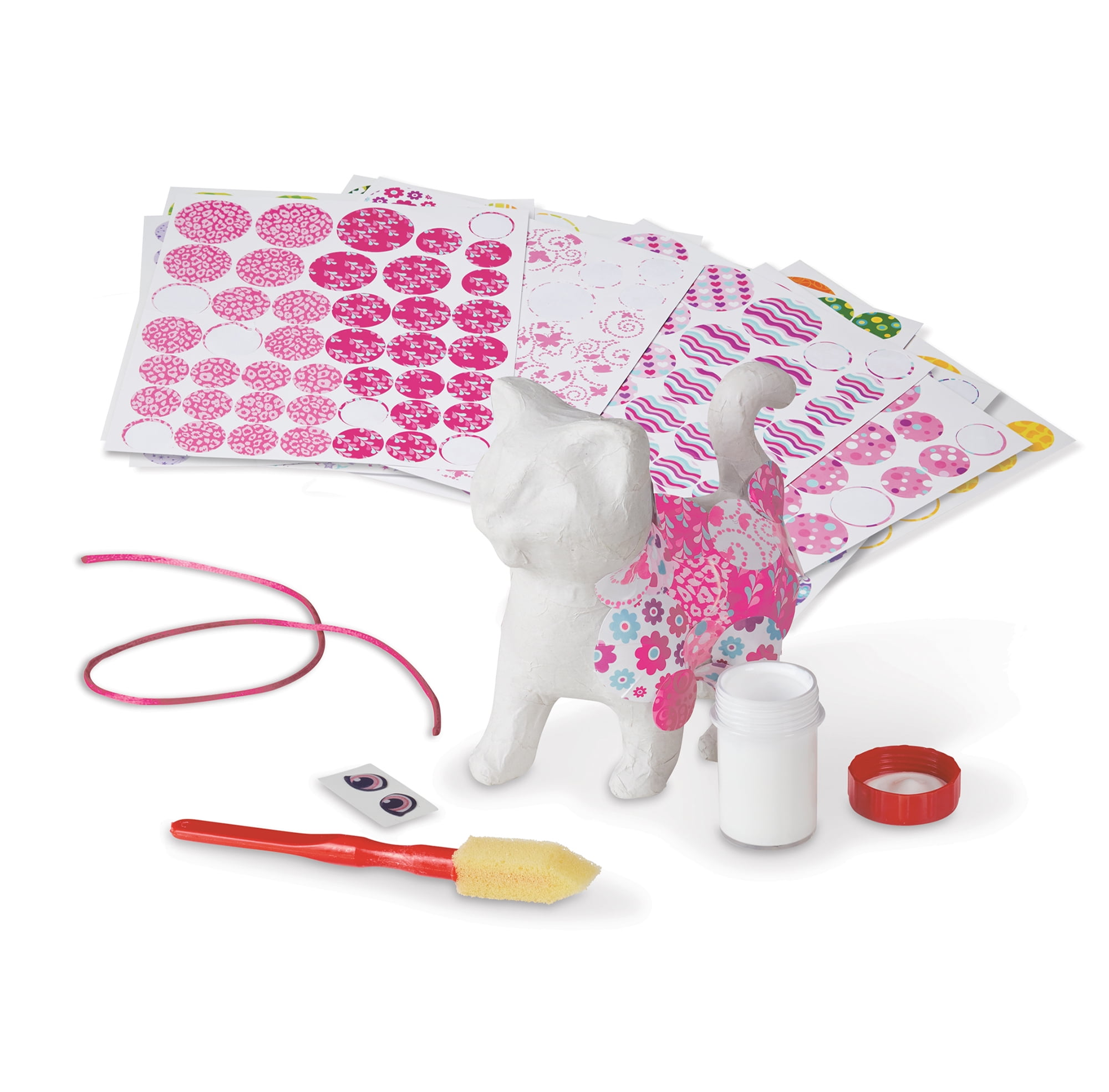 Melissa & Doug Decoupage Made Easy Kitten Paper Mache Craft Kit With ...