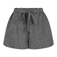 Xwshyw Womens Shorts Cotton And Linen Solid Color Comfortable Shorts