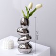 Abstract Art Sculpture Egg Vase Pebble Flower Arrangement Home Chinese ...