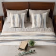 Bed Runner for Cal King Size Bed, Beige Gray 3 Pcs Bedding Runner Set ...