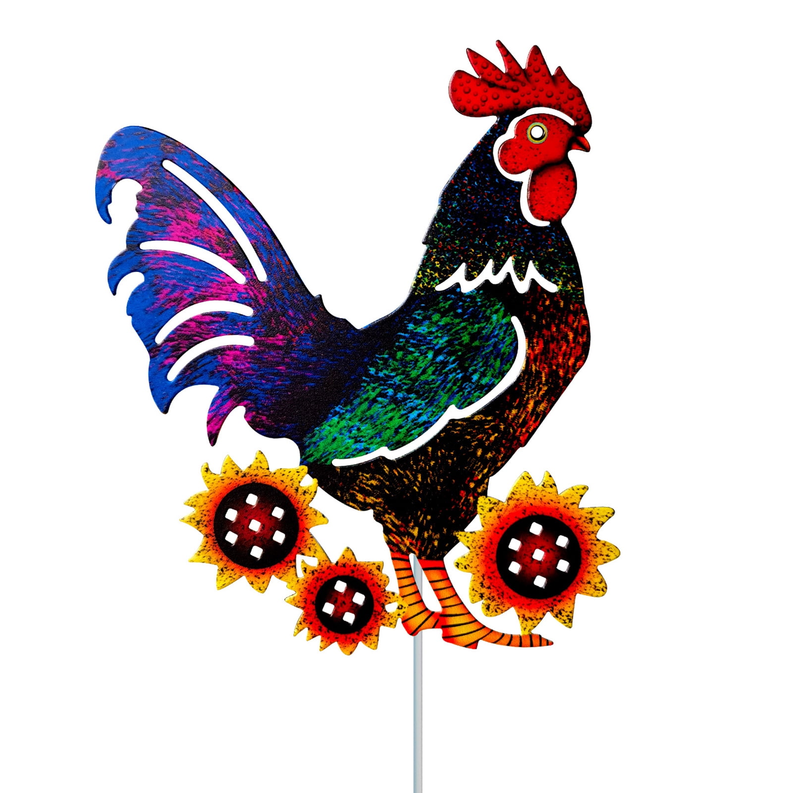 FaLX Rooster Sculpture Realistic Standing Animal Garden Decoration Rust ...