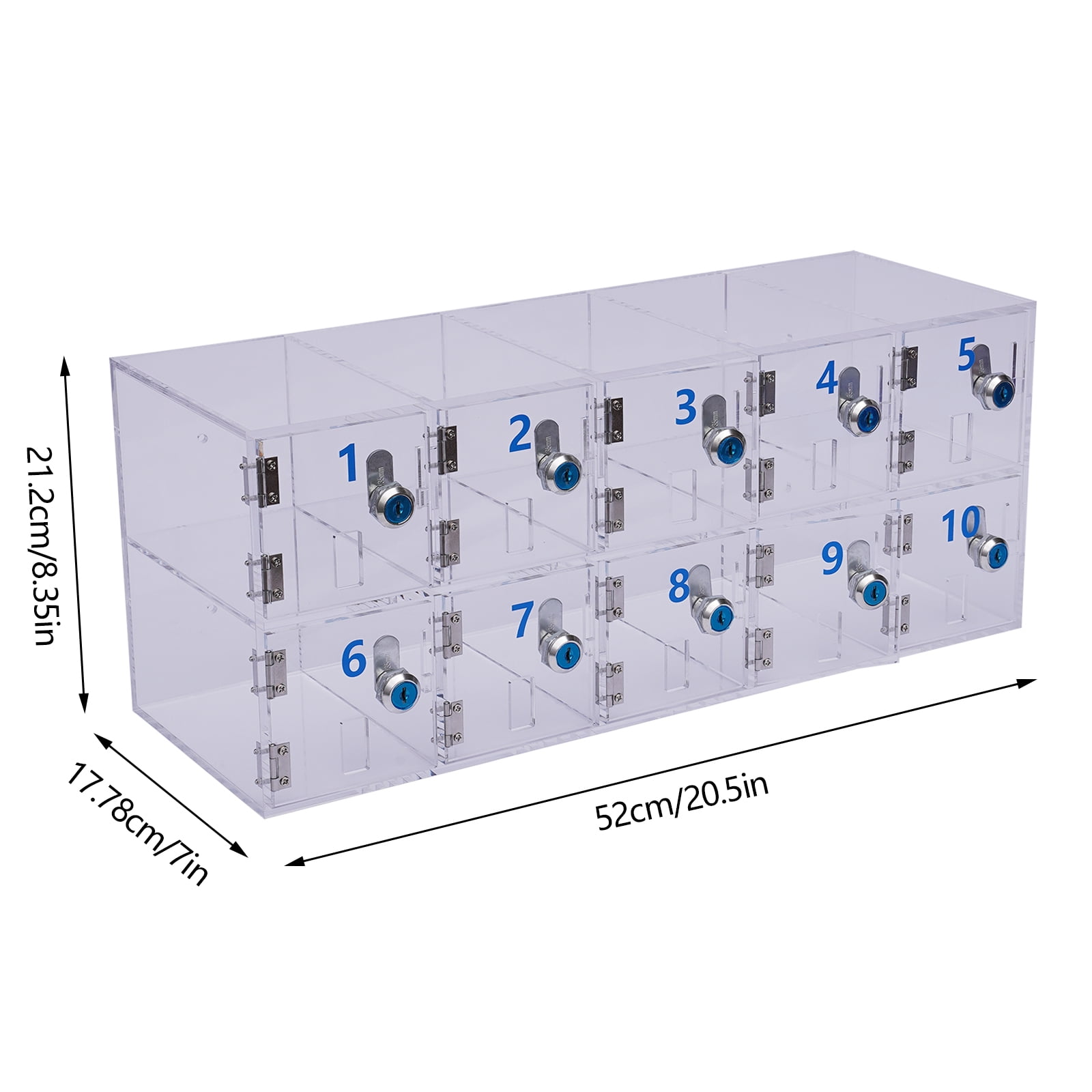 Buy Anqidi Clear Acrylic Cell Phone Locker Box, 10 Slots Wall-Mounted ...