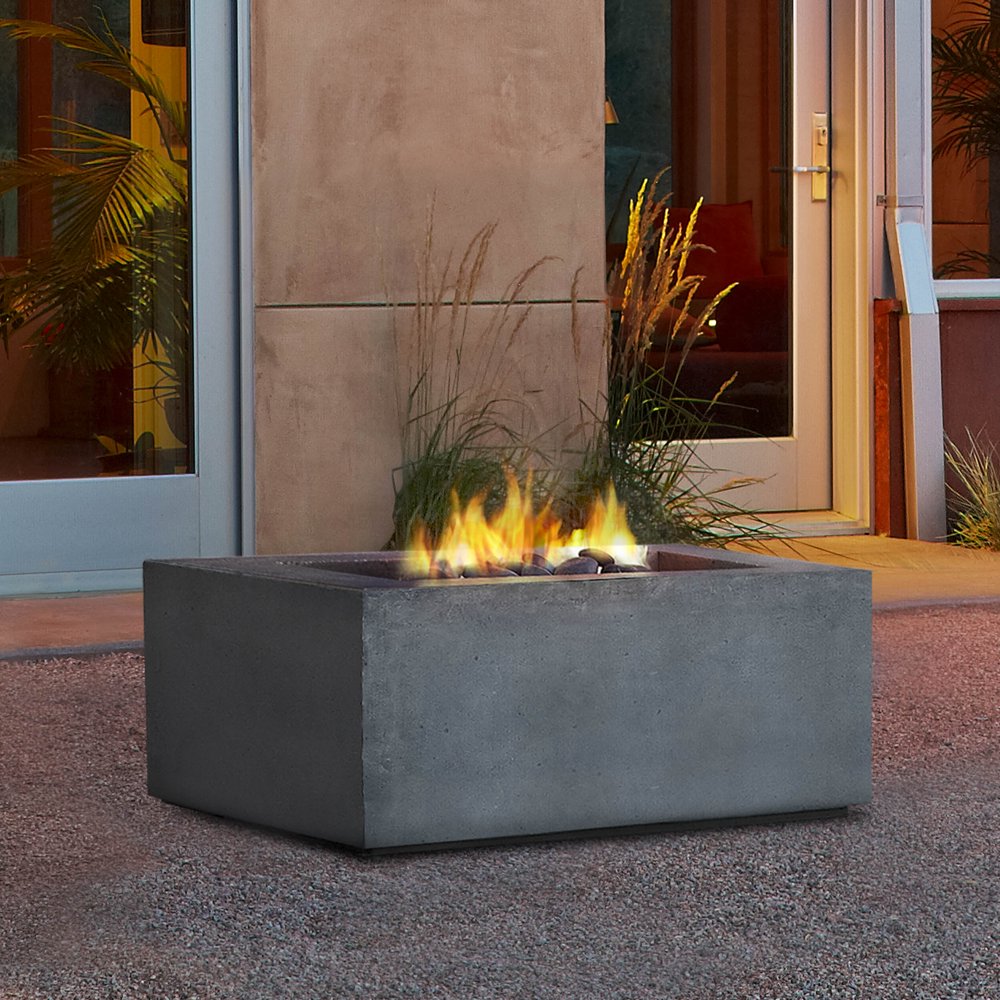 Baltic Square Natural Gas Fire Table Glacier Gray by Real Flame ...