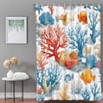 Bathroom Shower Curtain Summer Ocean Coral Fish Waterproof Shower ...