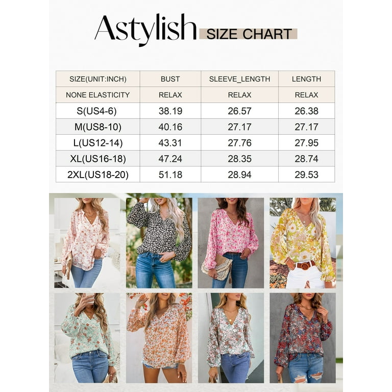 Astylish Women's Bohemian Floral Print V-Neck Tunic Top Astylish Women's Bohemian Floral Print V-Neck Tunic Top