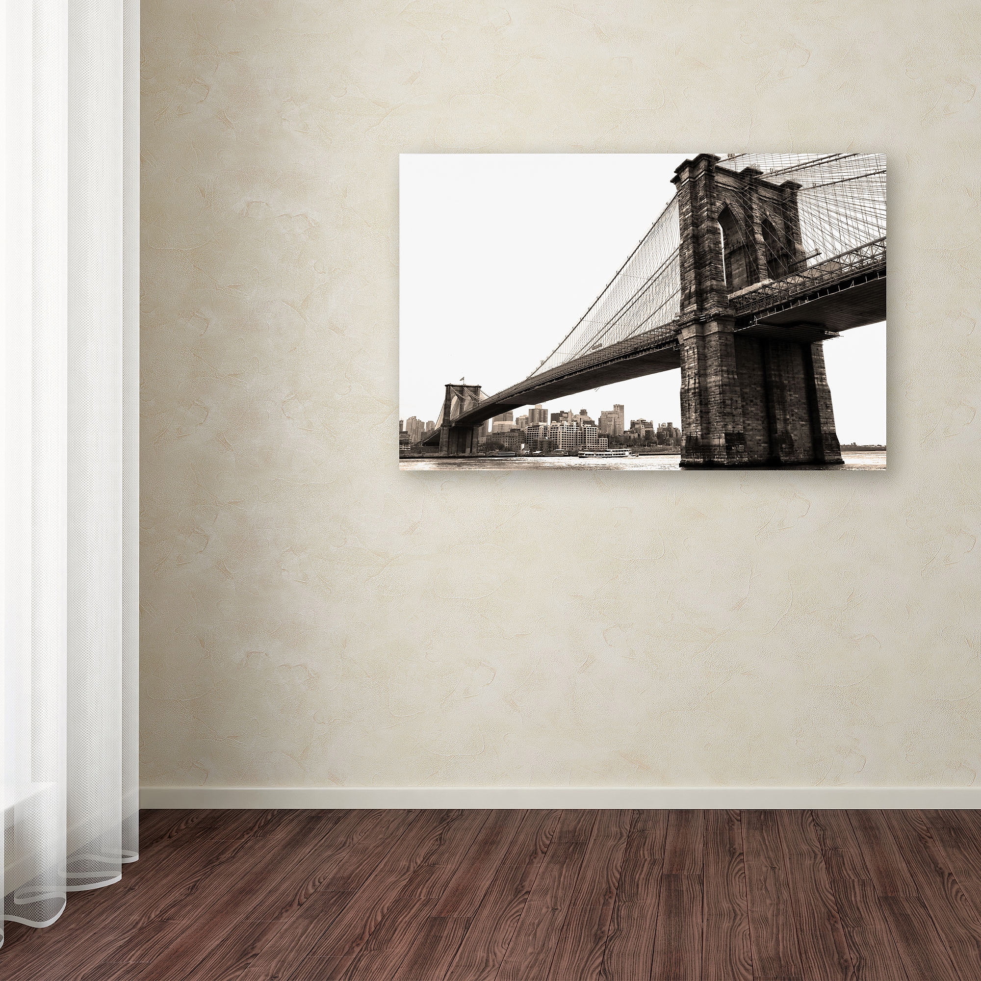 Trademark Fine Art "Brooklyn Bridge 2" Canvas Art by CATeyes - Walmart.com