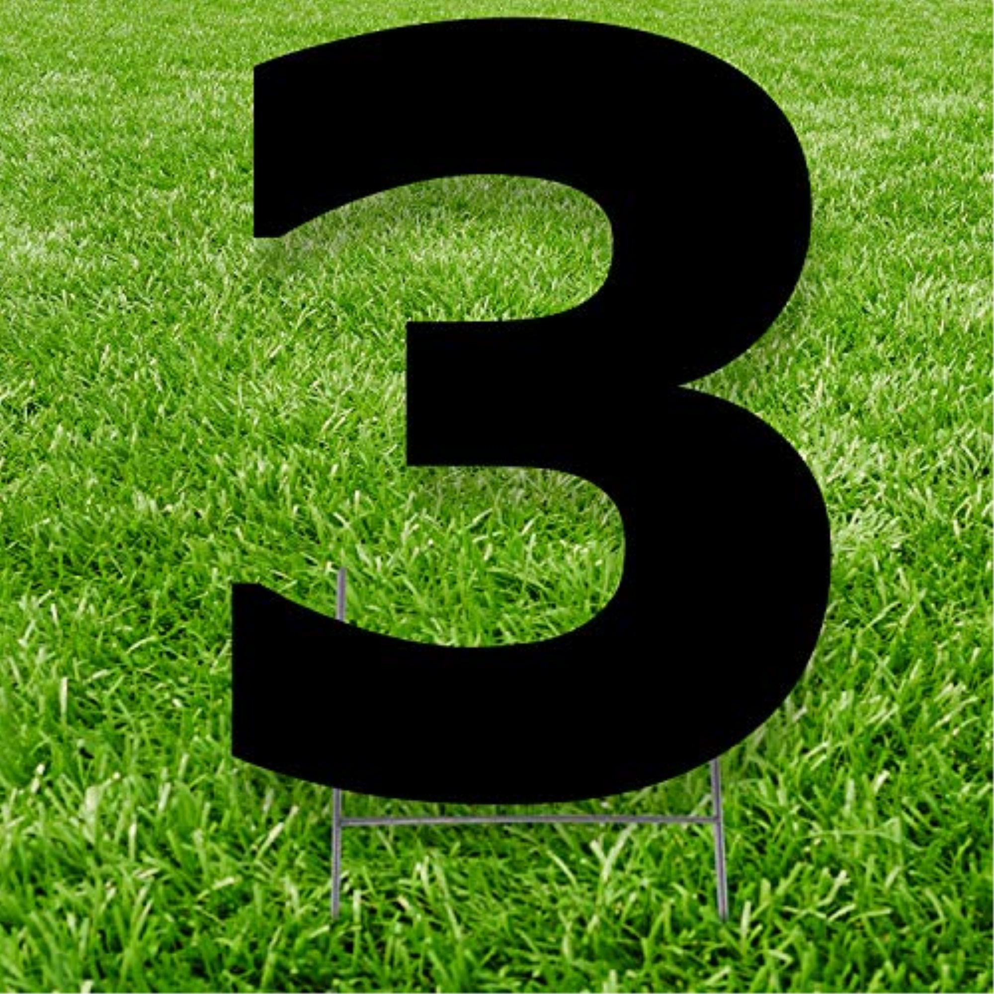 Black Number 3 20 inches tall - Walmart.com