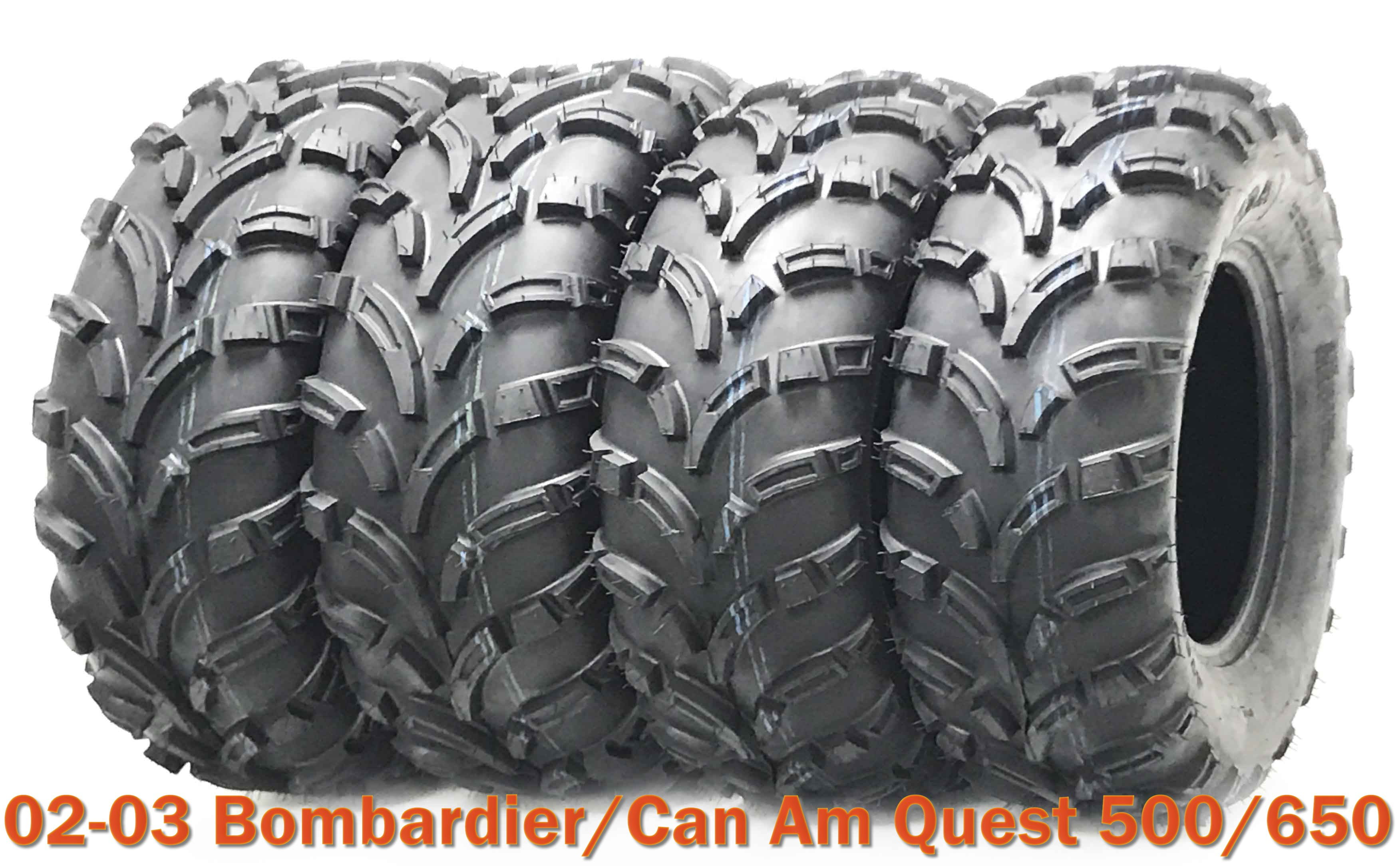 02-03 Bombardier/Can Am Quest 500/650 Full Set ATV tires 25x8-12 ...
