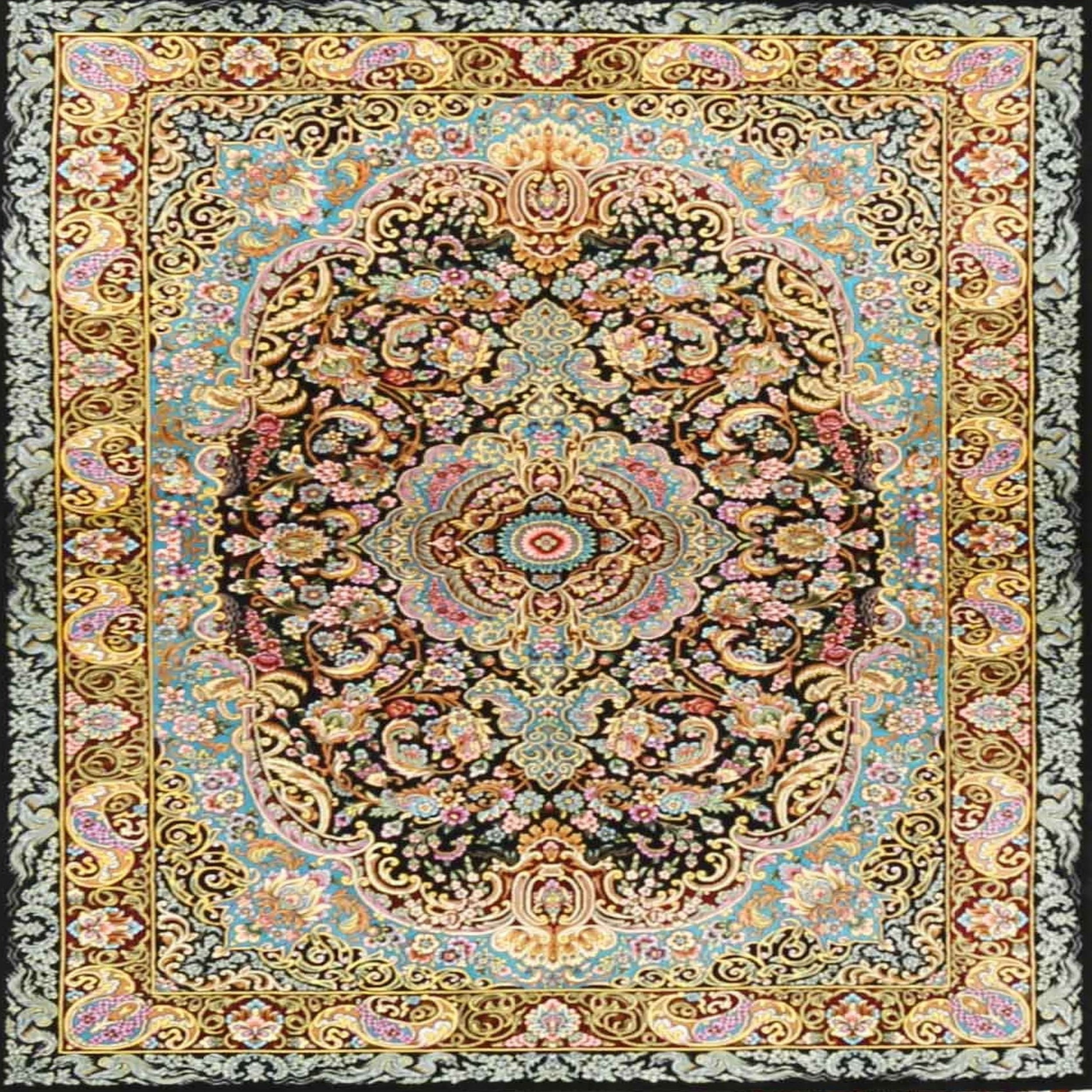 Ahgly Company Indoor Square Traditional Sienna Brown Persian Area Rugs ...