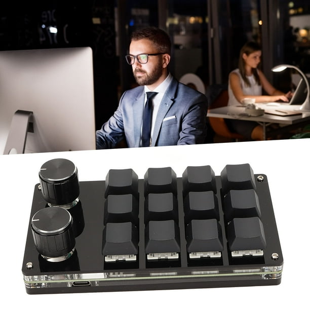 Programmable Keypad, 12 Keys Blue Switch RGB Backlit Mini Keypad Plug ...