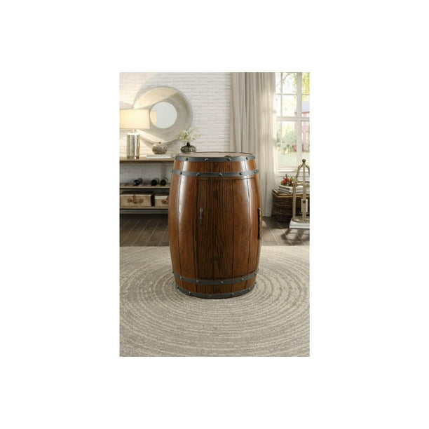 Rustic Wood Wine Barrel Refrigerator In Oak Brown - Walmart.com