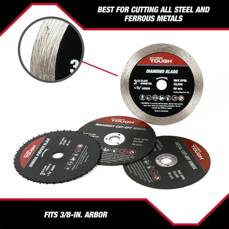Hyper Tough 4 Pack 3 Inch Aluminum Cut Off Discs 43230