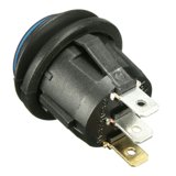 Blue Waterproof On/Off Round Rocker Switch SPST LED Illuminated 12V DC ...