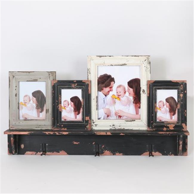 Four Collage Picture Frames with Wood Shelf - Walmart.com