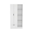 Memphis Wardrobe Armoire with 4-Tier Storage Shelves and 1 Drawer ...