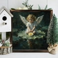 8x8 Inch Framed Wood Wall Art, Square Angelic Child with Wings and ...
