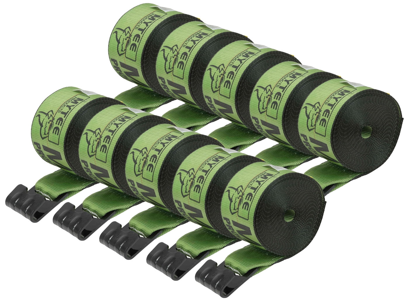 Winch Straps 4" x 30" Green Heavy Duty Tie down w/ Flat Hooks WLL# 5400 ...