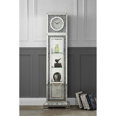 Bowery Hill Battery Operated Pendulum Grandfather Clock with Adjustable ...