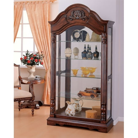 Elegant Wooden Curio Cabinet, Cherry Brown - Walmart.com