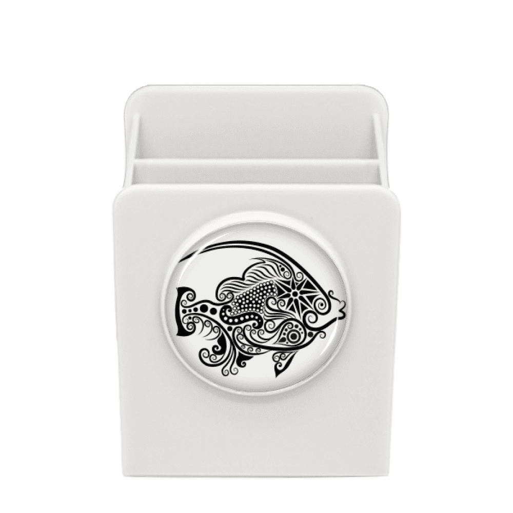 Line Drawing Fish Pattern Desk Pencil Holder Cup Pen Organizer ...