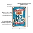 Absolutely No Speedos Allowed Sign - Funny Poolside Metal Wall Art With ...