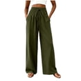 Byworldtasic Women's Summer Flowy Pants High Waist Wide Leg Pants with ...