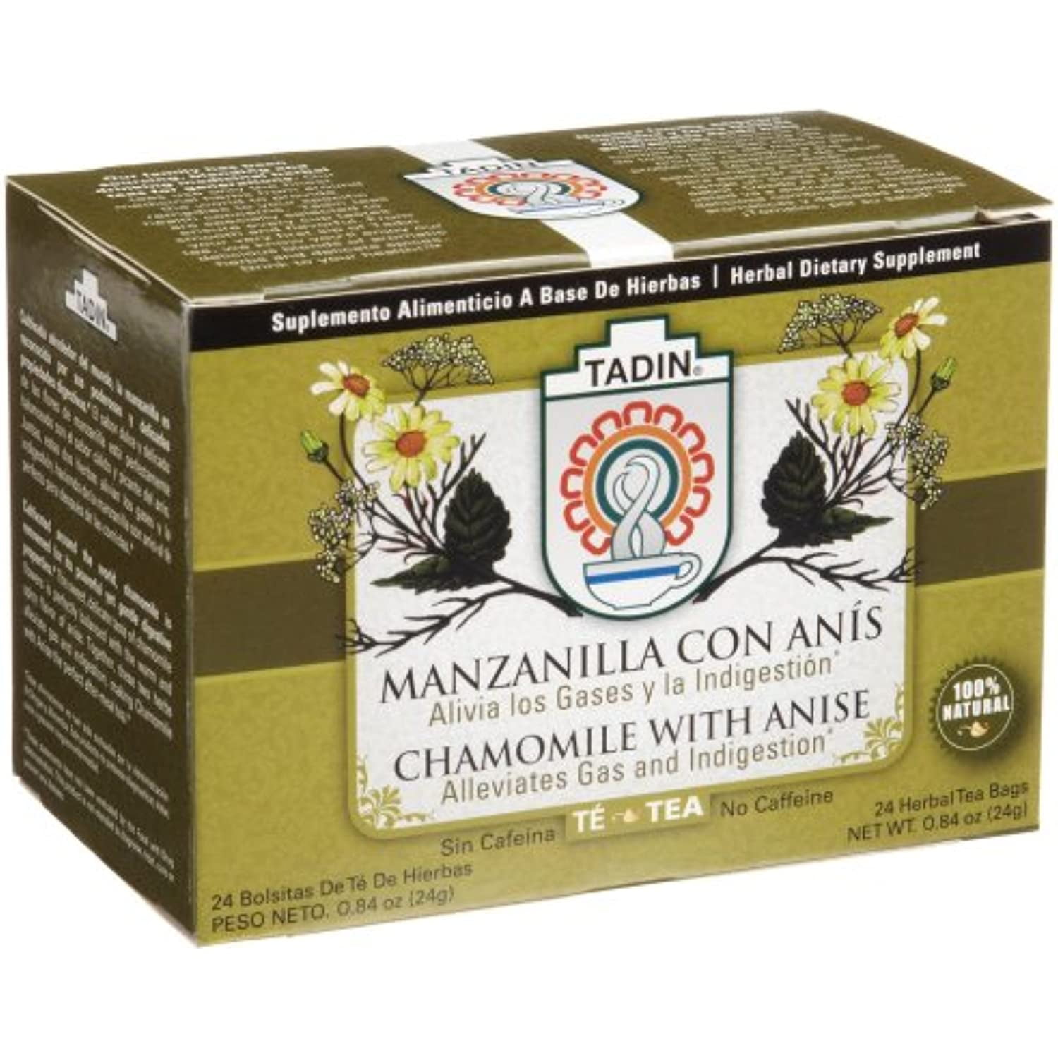 Tadin Tea, Manzanilla/Anis (Chamomile With Anisse) Tea, 24-Count Tea ...