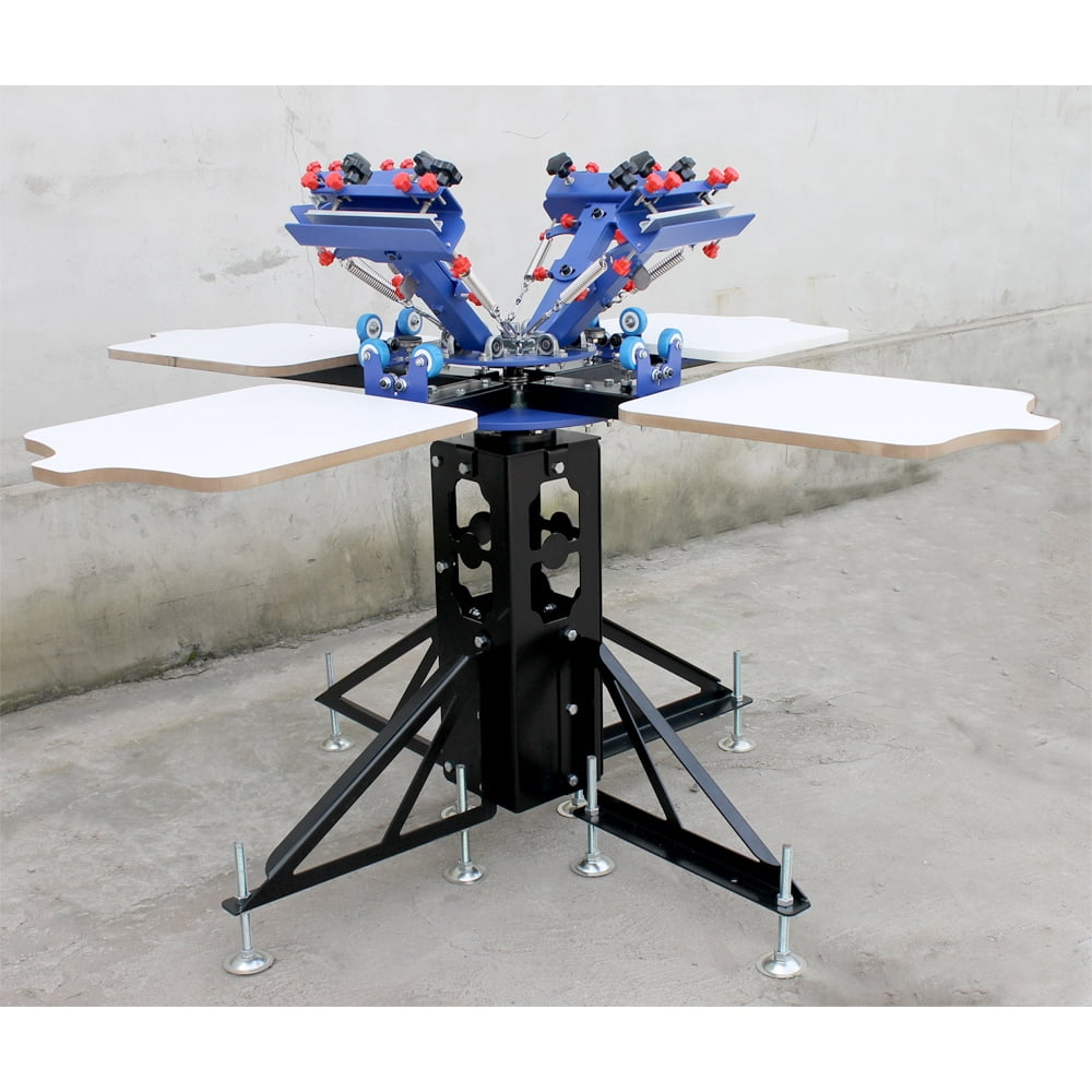 INTBUYING 4 Color 4 Station Screen Printing Machine Screen & Platen ...