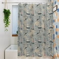 Blue Grey Nautical Shower Curtains for Bathroom, Vintage Boats Seaports ...