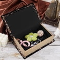 1pc Book Shaped Printed Imitation Leather Storage Boxes with MDF ...