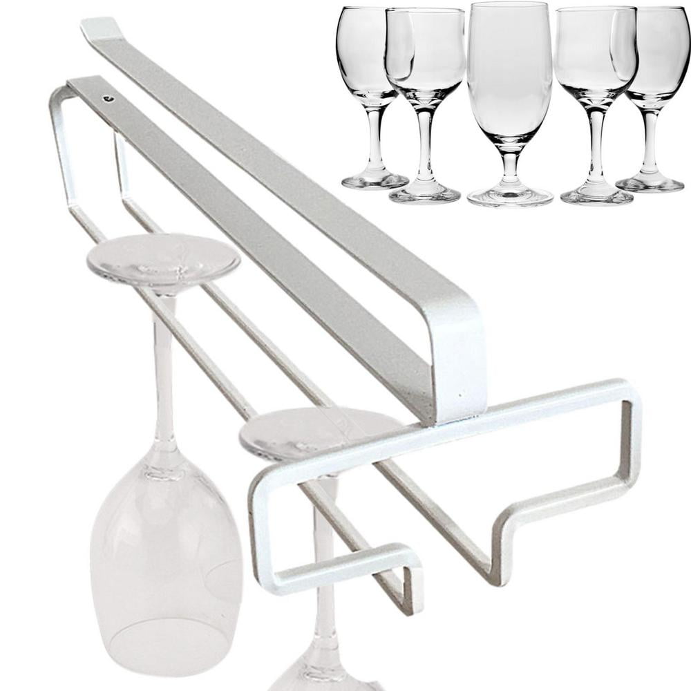 Wine Glass Rack Under Cabinet | No Punch Wine Glass Storage Holder ...