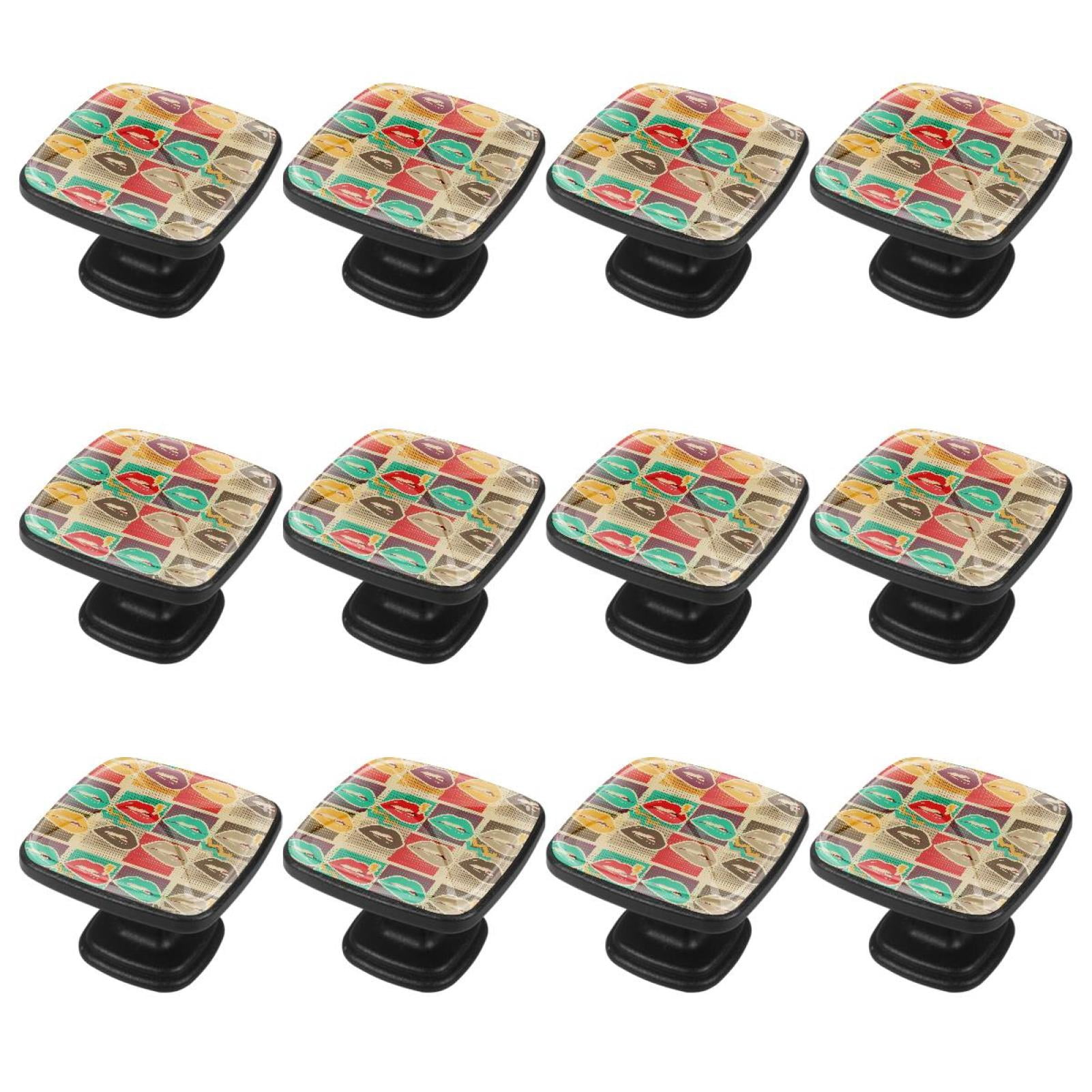 12 Pcs Cabinet Handle Drawer Pulls Retro Pop Art Lips Knobs with Screws ...