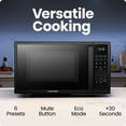 Chefman 0.7 cu ft Countertop Microwave Oven, 700 Watts - Black ...