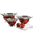 Metaline 3 Pack Round Asian Colander, Metallic Red - Walmart.com