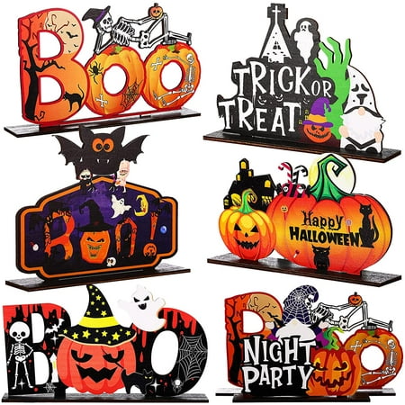 6 Pieces Halloween Table Decorations Pumpkin Table Centerpieces ...