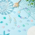 128PCS 4 Colors 4 Style Ocean Theme Transparent Spray Painted Glass ...