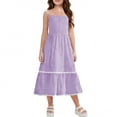 Babcutegg Elegant Sleeveless Lace-Trimmed Solid Dress With Round Neck ...