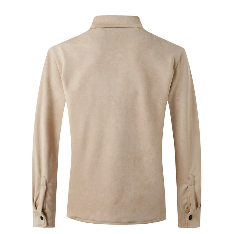JUUYY Men's Casual Shirt Jacket Long Sleeve Suede Shirts JUUYY Men's Casual Shirt Jacket Long Sleeve Suede Shirts