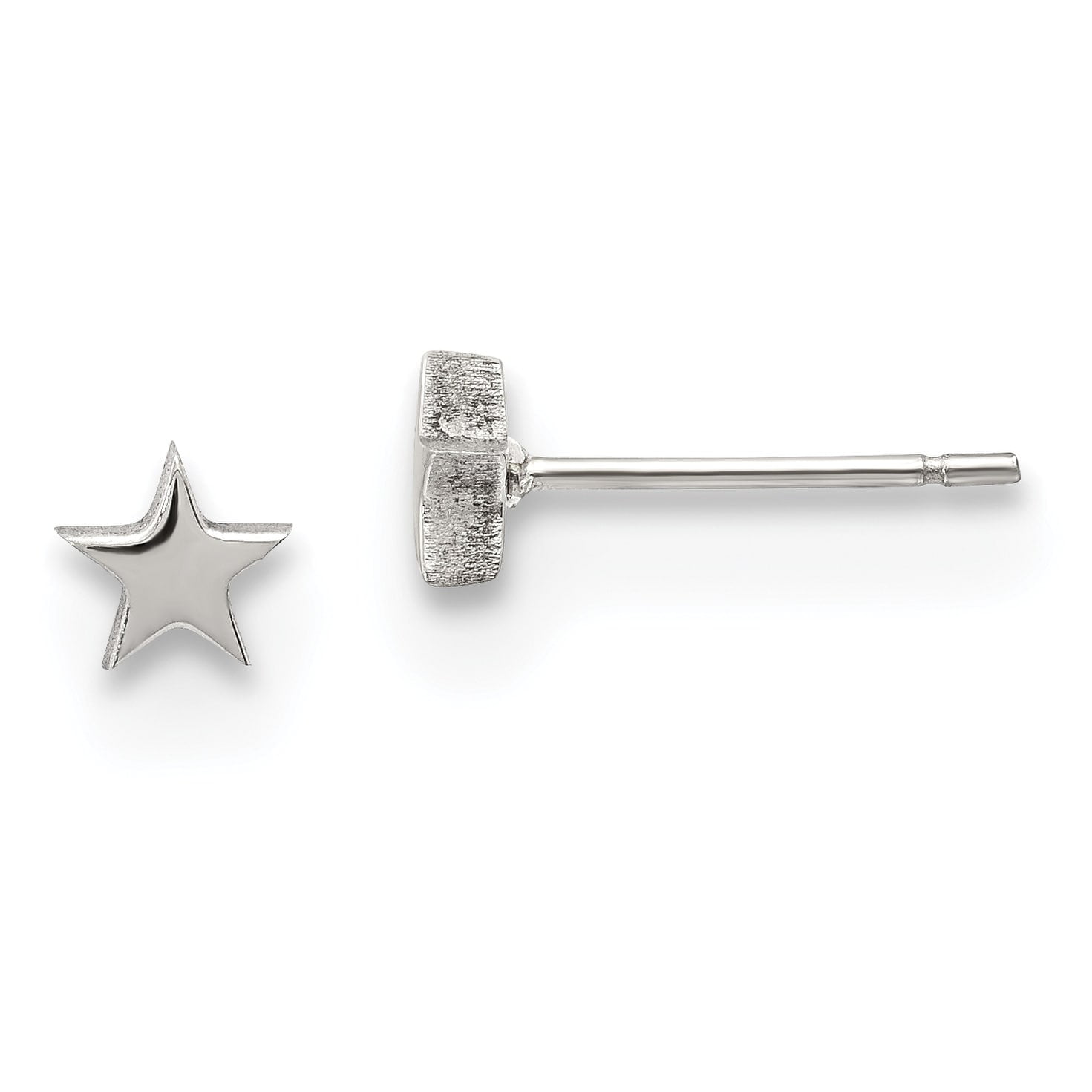 Stainless Steel Polished Star Post Earrings - Walmart.com