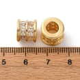 Brass Micro Pave Clear Cubic Zirconia European Beads Large Hole Beads ...