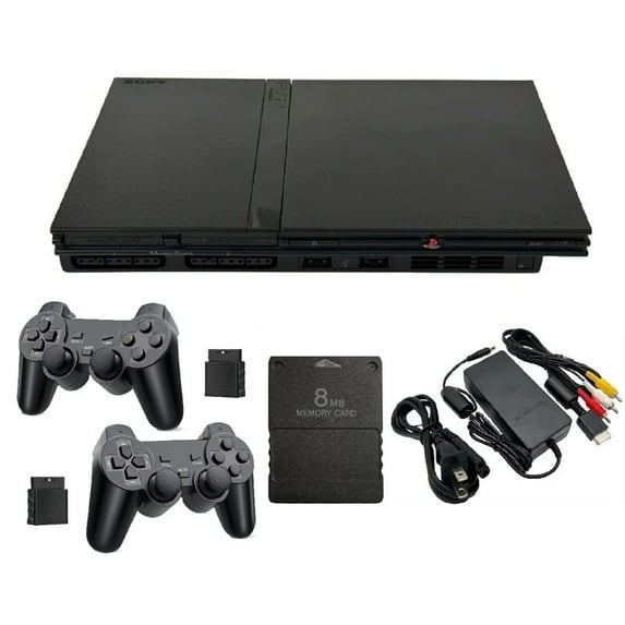 Restored Sony Playstation 2 Slim PS2 Console - 2 RetroFam Wireless ...