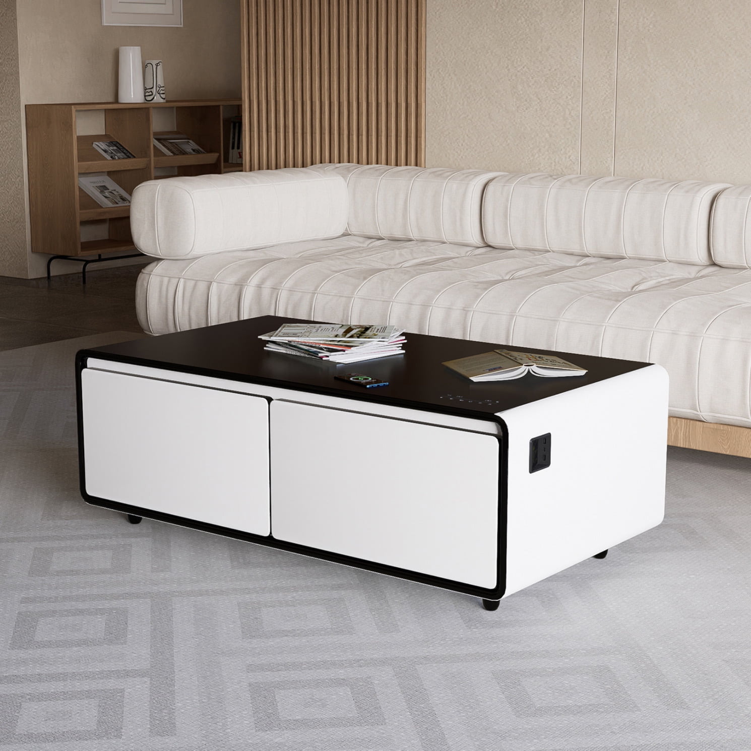 Modern Smart Coffee Table with Built-in Fridge, Smart Refrigerator ...