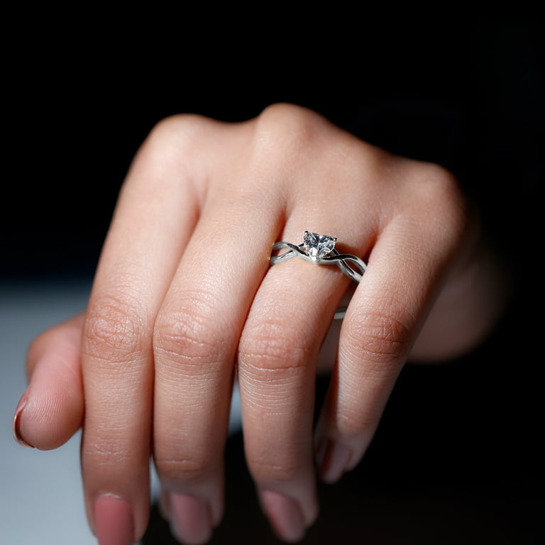 Infinity Promise Ring for Women Heart Shape Lab Grown Diamond Ring 925 Sterling Silver US 12.00 Women s