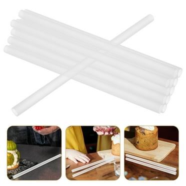 Uxcell 24 Pack Cake Dowels Rods White Plastic Cake Support Straws ...