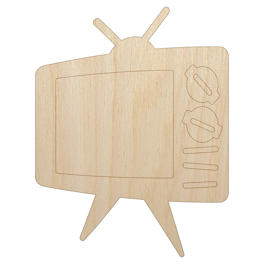 Retro TV Television Wood Shape Unfinished Piece Cutout Craft DIY ...