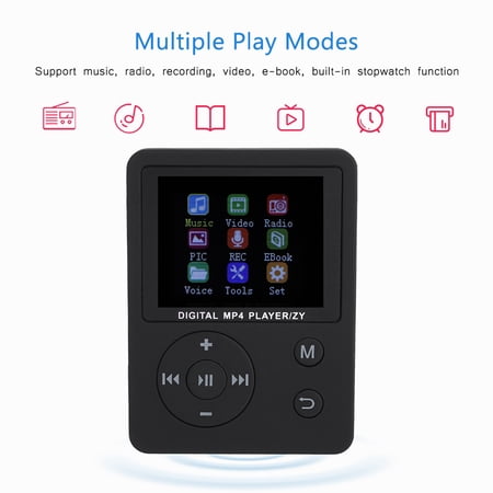 Music Player, MP4 Player Portable HiFi Sound With Round Button For ...
