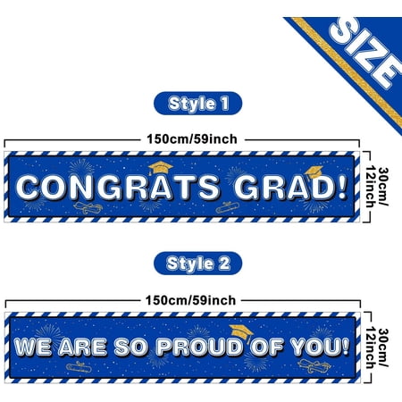 2 Pack Congrats Grad Banner Graduation Hanging Banners Graduation Photo ...