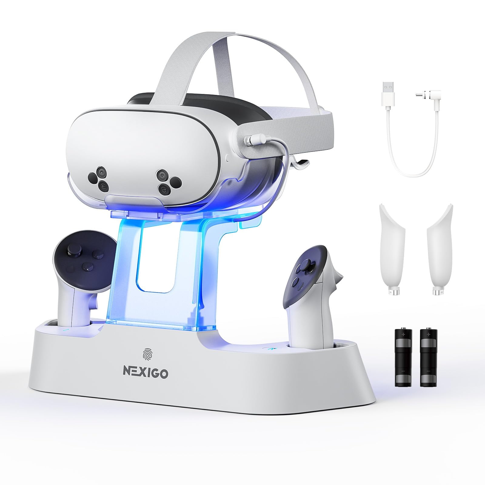 NexiGo Enhanced Charging Dock for Meta Quest 3 and 3S, with LED Light ...