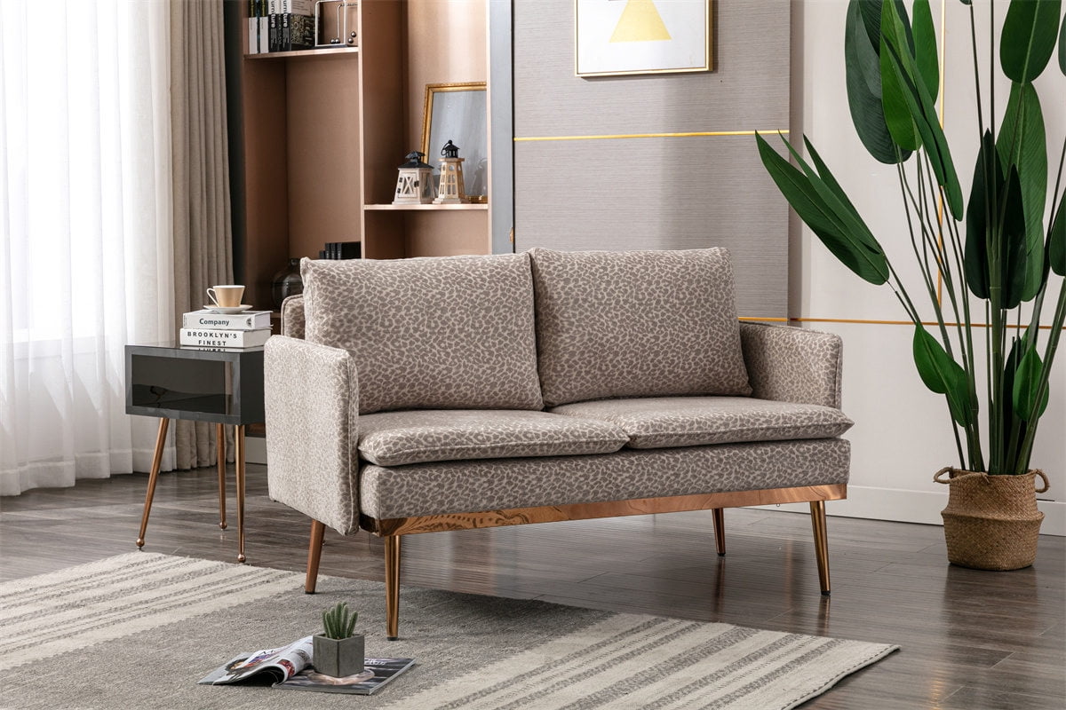 ARCTICSCORPION Living Room Accent Sofa, Loveseat Sofa with Rose Golden ...