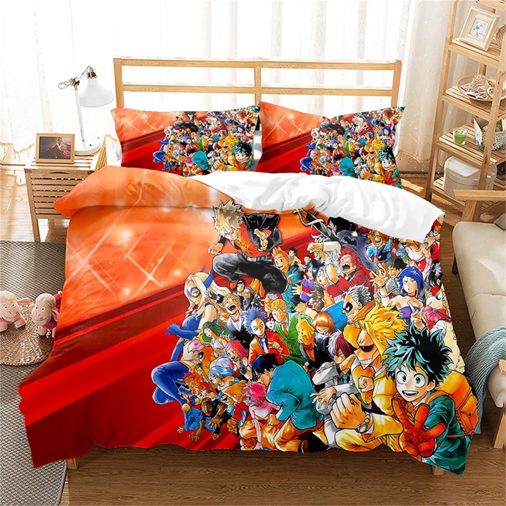 NEW My Hero Academia Bedding Bed Set Full Queen Size with 2 Pillowcases ...